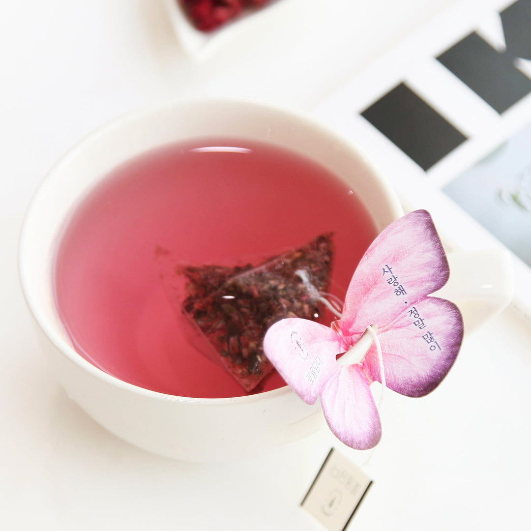 Butterfly Flower Tea Bag Gift Set (6 kinds × 3ea = 18 teabags ...